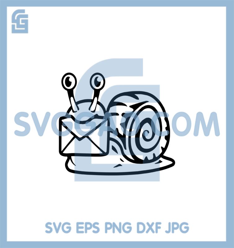 Cute Snail With Mail Gastropod Svg, Snail Postman Svg, Snail Svg