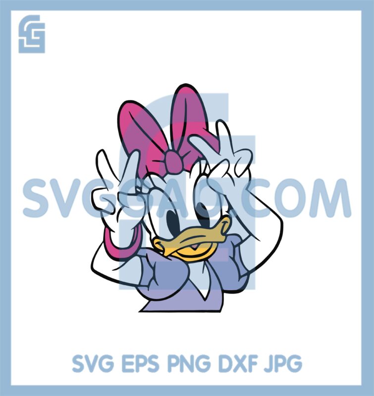 Daisy Duck Peace Svg, Daisy Duck Hands Helloo Svg, Daisy Duck Cute Svg ...