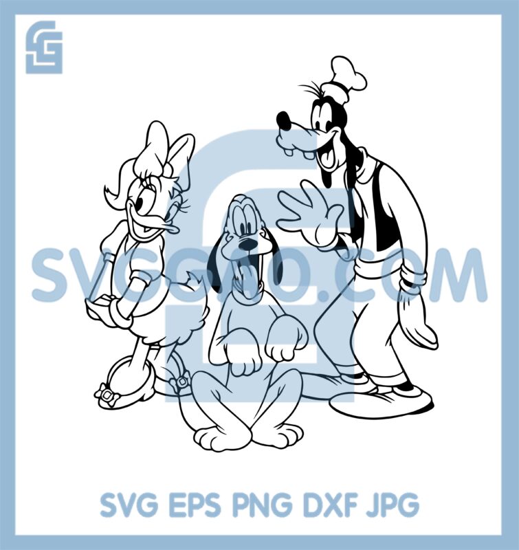 Daisy Pluto And Goofy Svg, Goofy Svg, Daisy Pluto Svg – SVGGAO