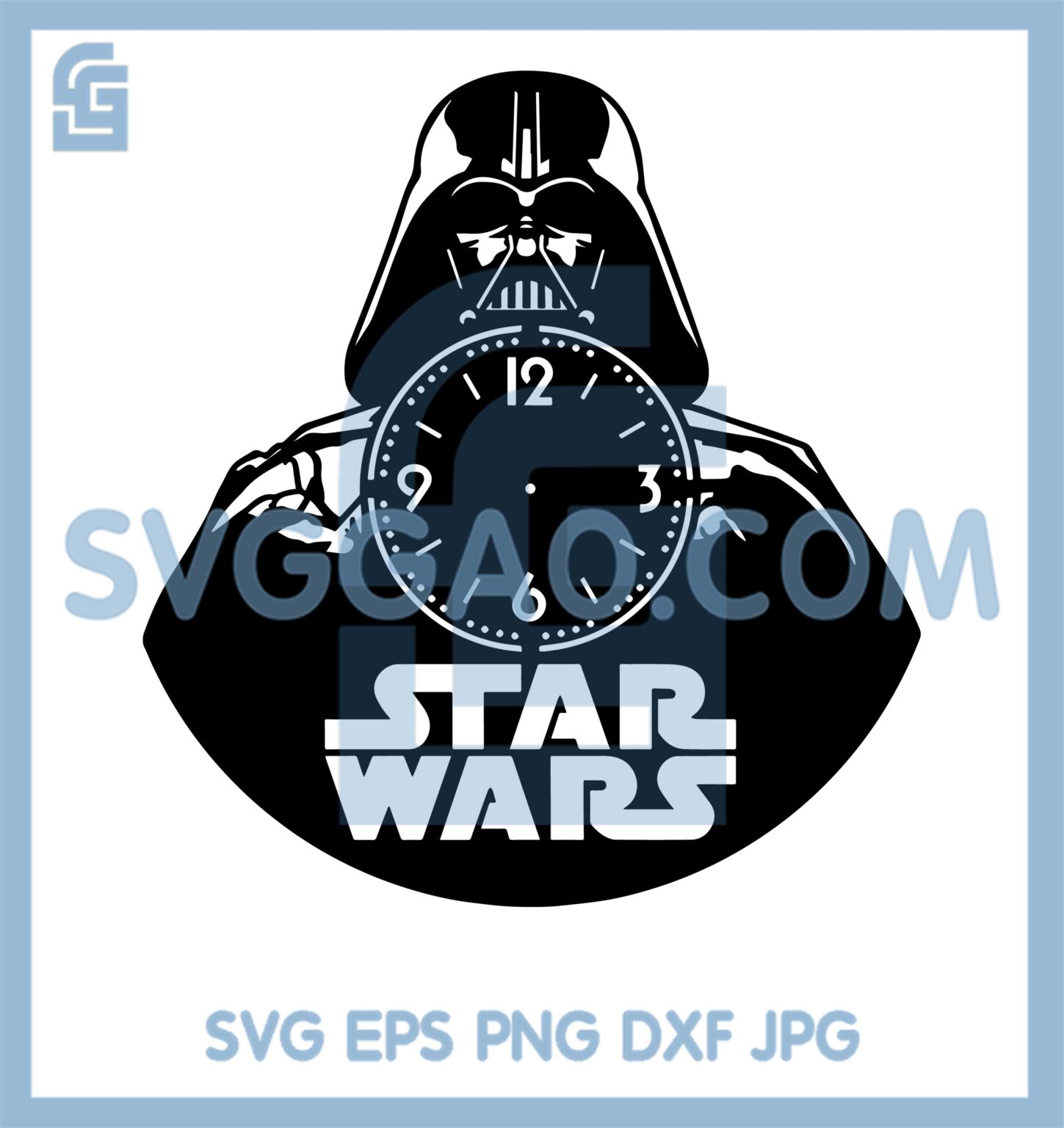 Darth Vader Clock Svg, Face Darth Vader Svg – SVGGAO
