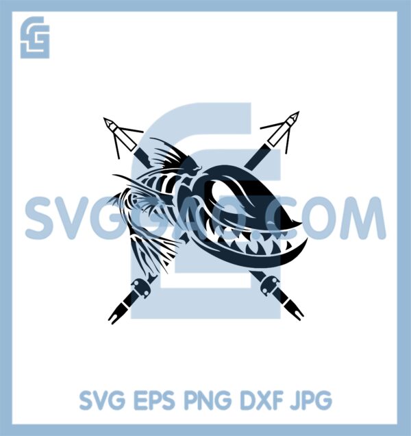 Fish Piercing Hook Svg, Fish Cross Hook Svg, Fishing Svg