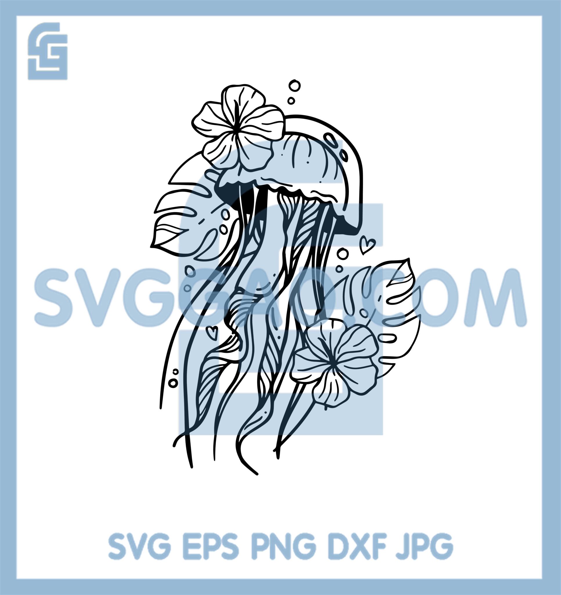 Floral Jellyfish Svg, Jellyfish Svg, Flowers Ocean Svg – SVGGAO