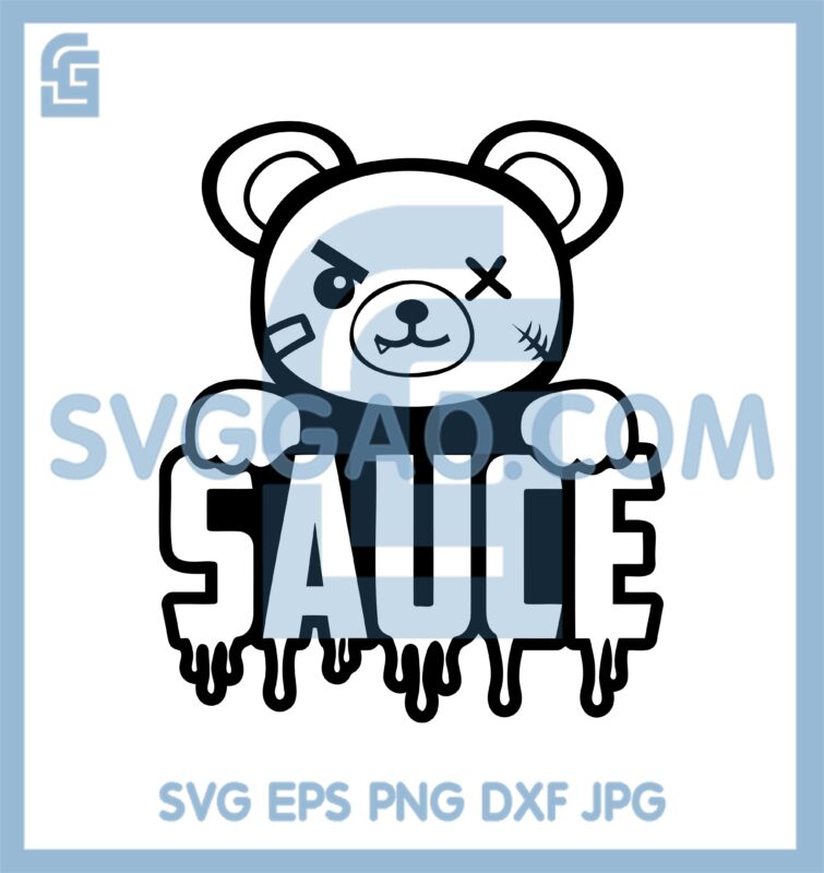 Gangster Teddy Bear Dripping Sauce Svg, Eye Bandage Scar Face Drip ...
