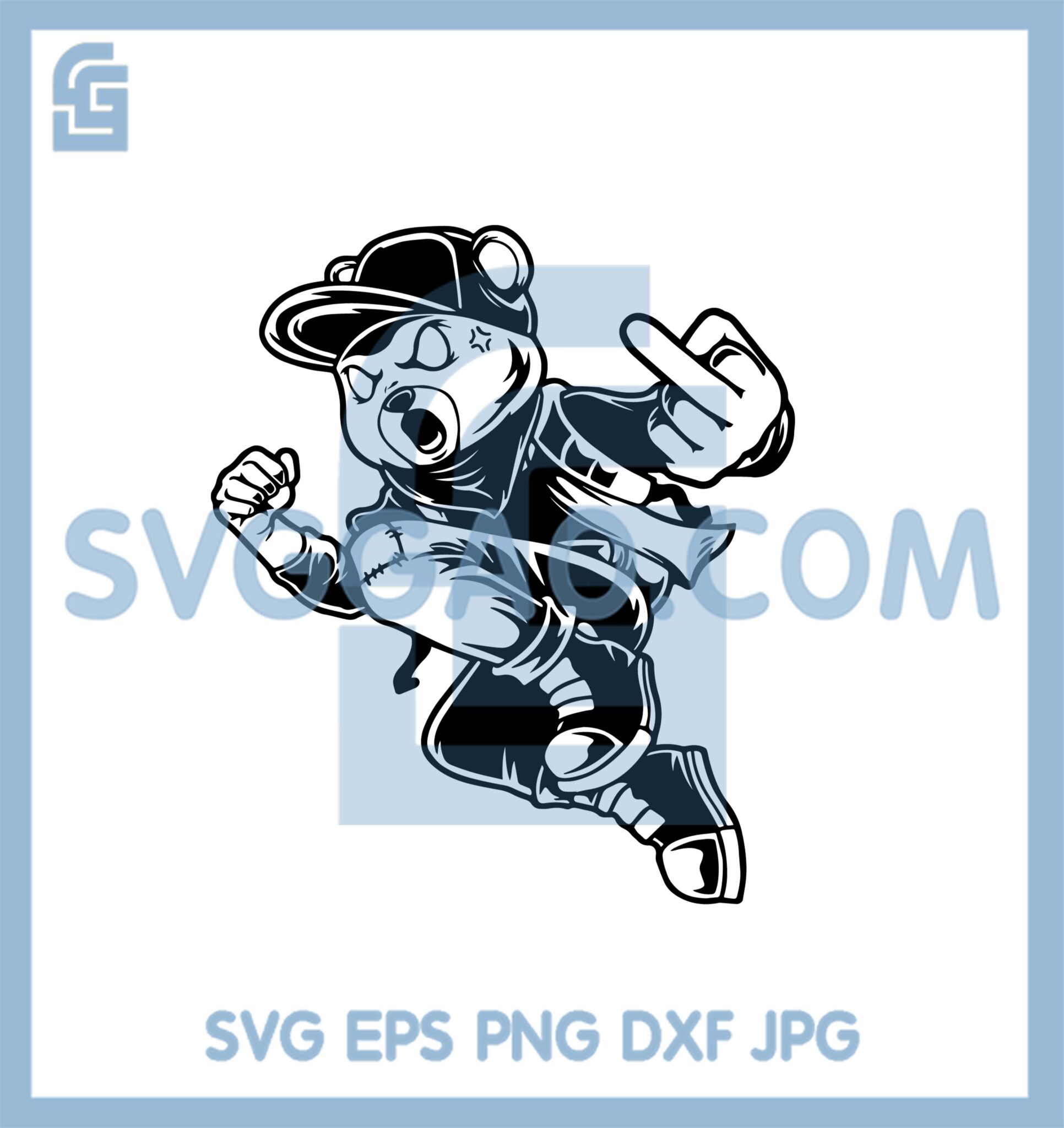 Gangster Teddy Bear Middle Finger Funny Svg, Teddy Svg, Gangster Teddy ...