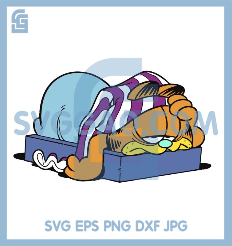 Garfield Sleep Cute Svg, Garfield SVG PNG DXF EPS Cricut Silhouette ...
