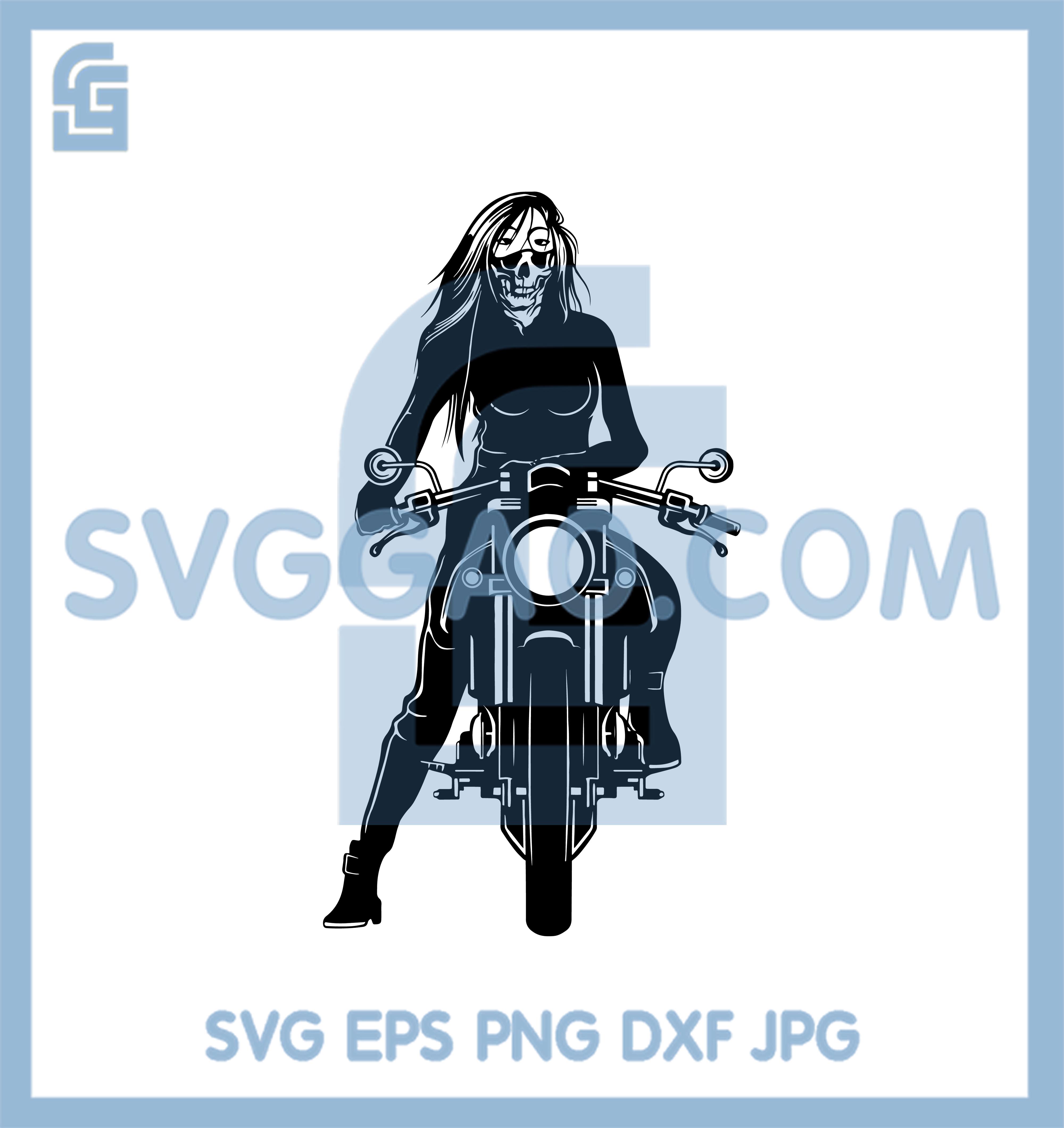 Girl Rider Pretty Woman Motorbike Svg, Lady Biker Svg – SVGGAO