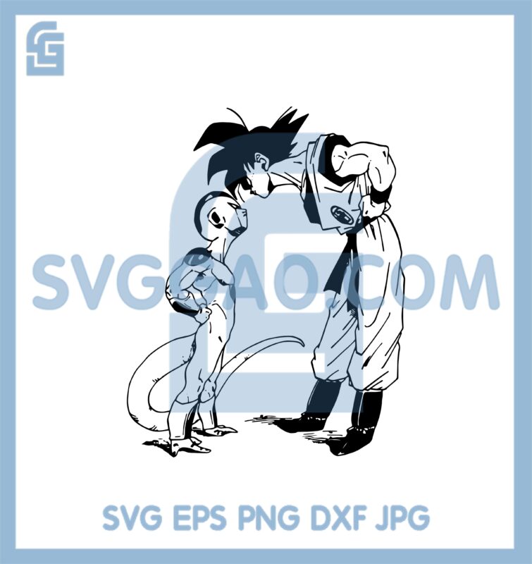 Goku Go Face To Face With Fize Svg, Black Goku Vs Fize Svg – SVGGAO