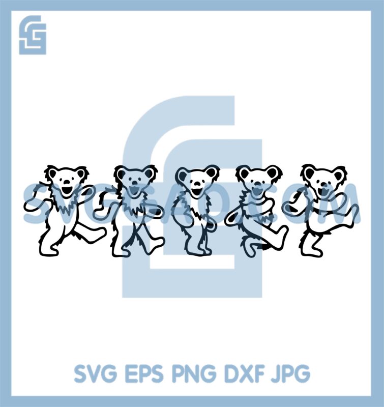 Grateful Dead Bear Svg, Jerry Bear Svg, Grateful Dead Svg
