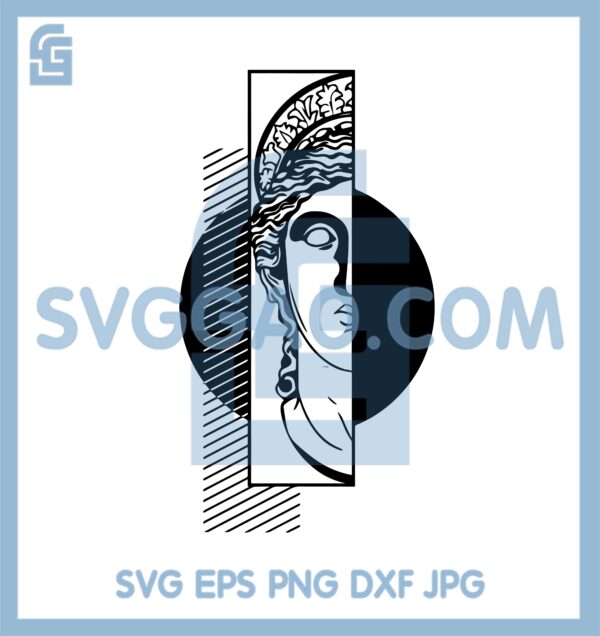 Greek Statue Abstract Svg, Mythology Ancient Ink Svg