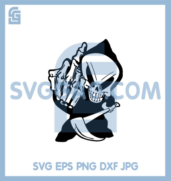 Grim Reaper Skull Skeleton Grin Grinning SVG, Middle Finger Death Evil ...