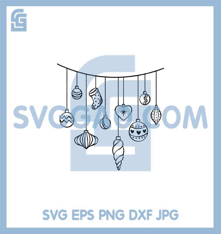 Hanging Baubles SVG, Balls On A String SVG
