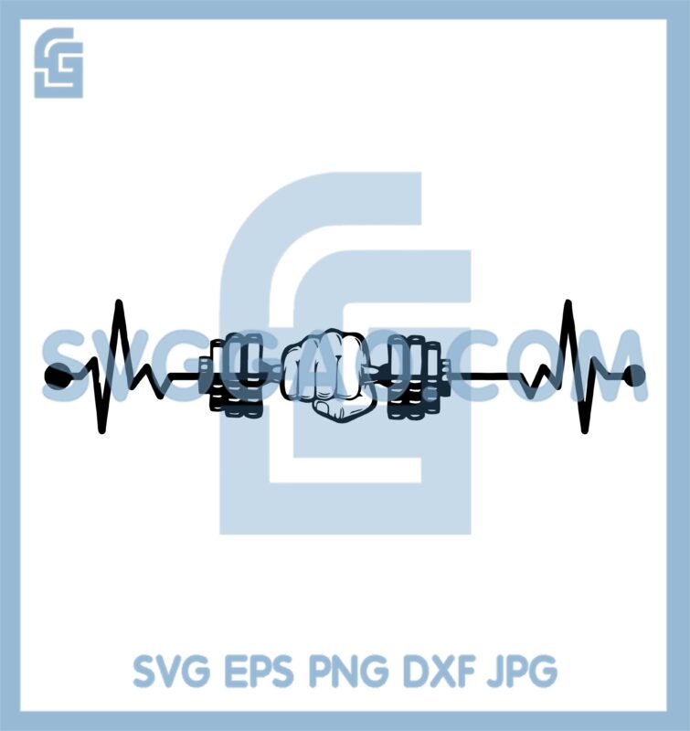 Heartbeat Gym Svg, Heartbeat Dumbbell Bodybuilding Weight Svg – SVGGAO