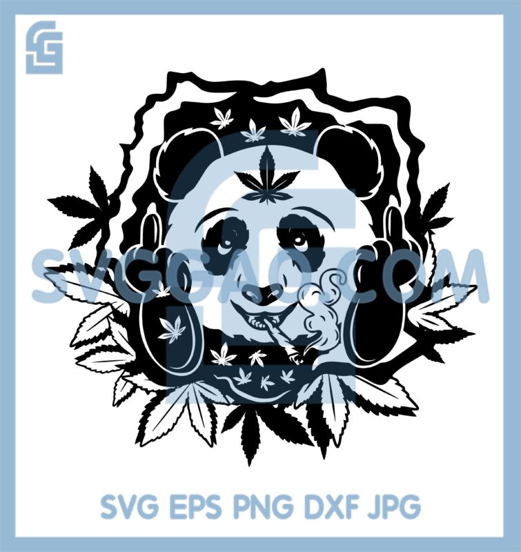 High Panda Smoking Svg, High Panda Svg, Panda Fuckk Svg
