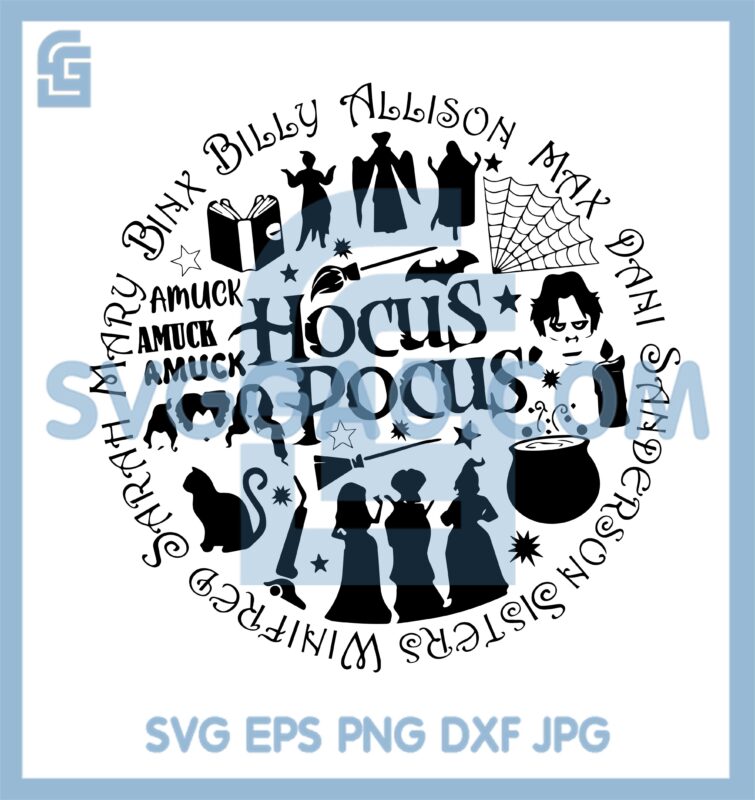 Hocus Pocus Ring Amuck Amuck Svg, Sanderson Sisters Amuck Amuck Svg ...