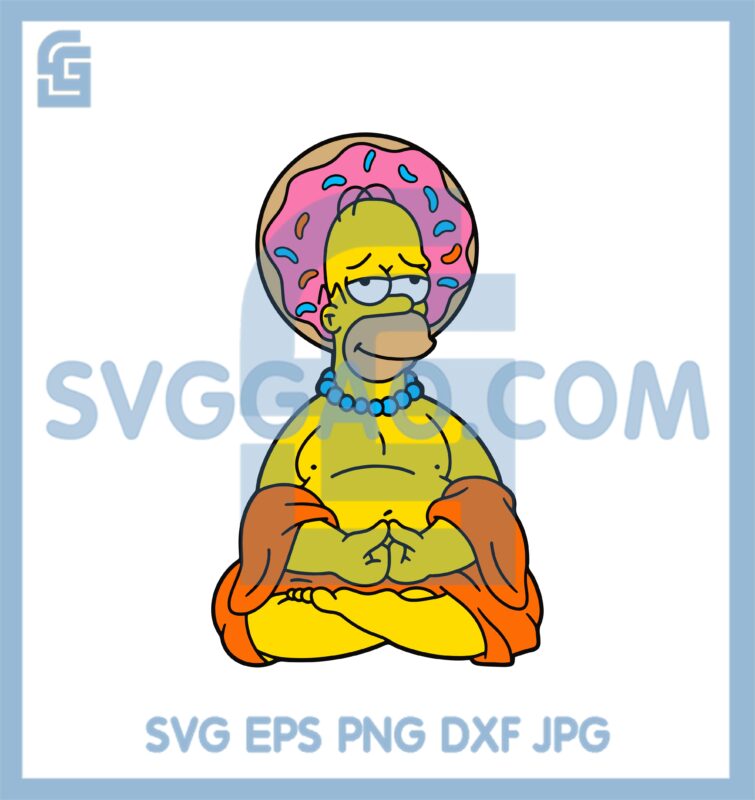 Homer Buddha Svg, Homer Yoga Svg, Homer Svg