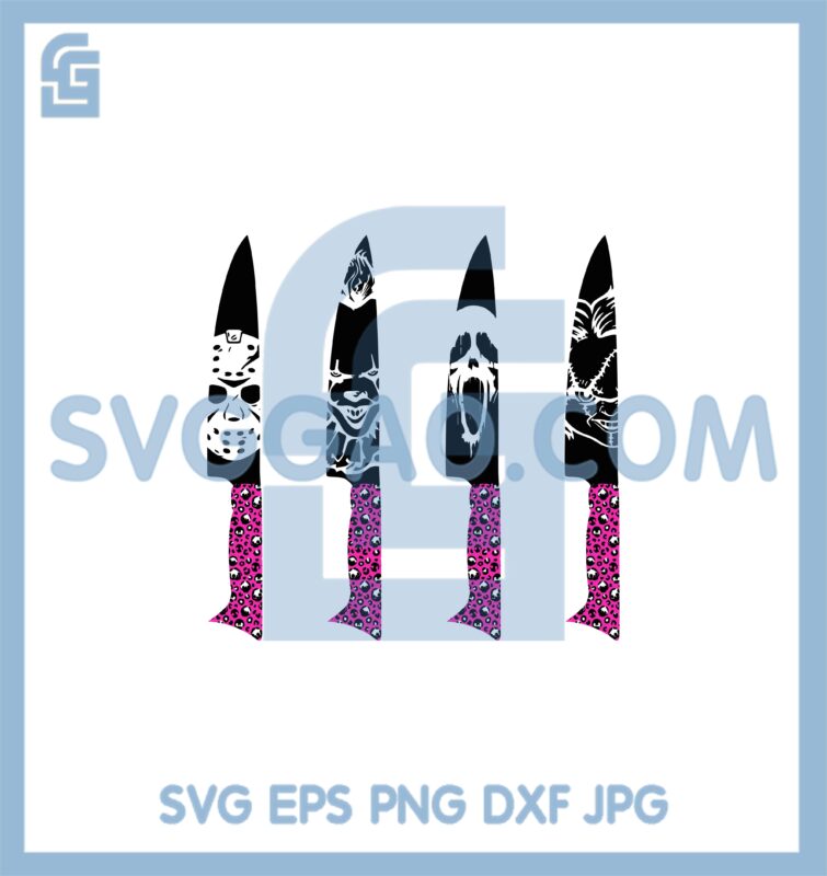 Horror Movie Characters Knives Svg, Pennywise Svg, Scream Svg, Chucky ...