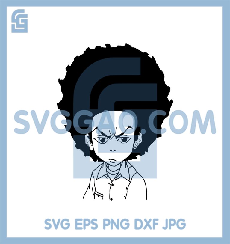 Huey Boondocks SVG, Ghetto Savage Urban Cool Cartoon Earring SVG