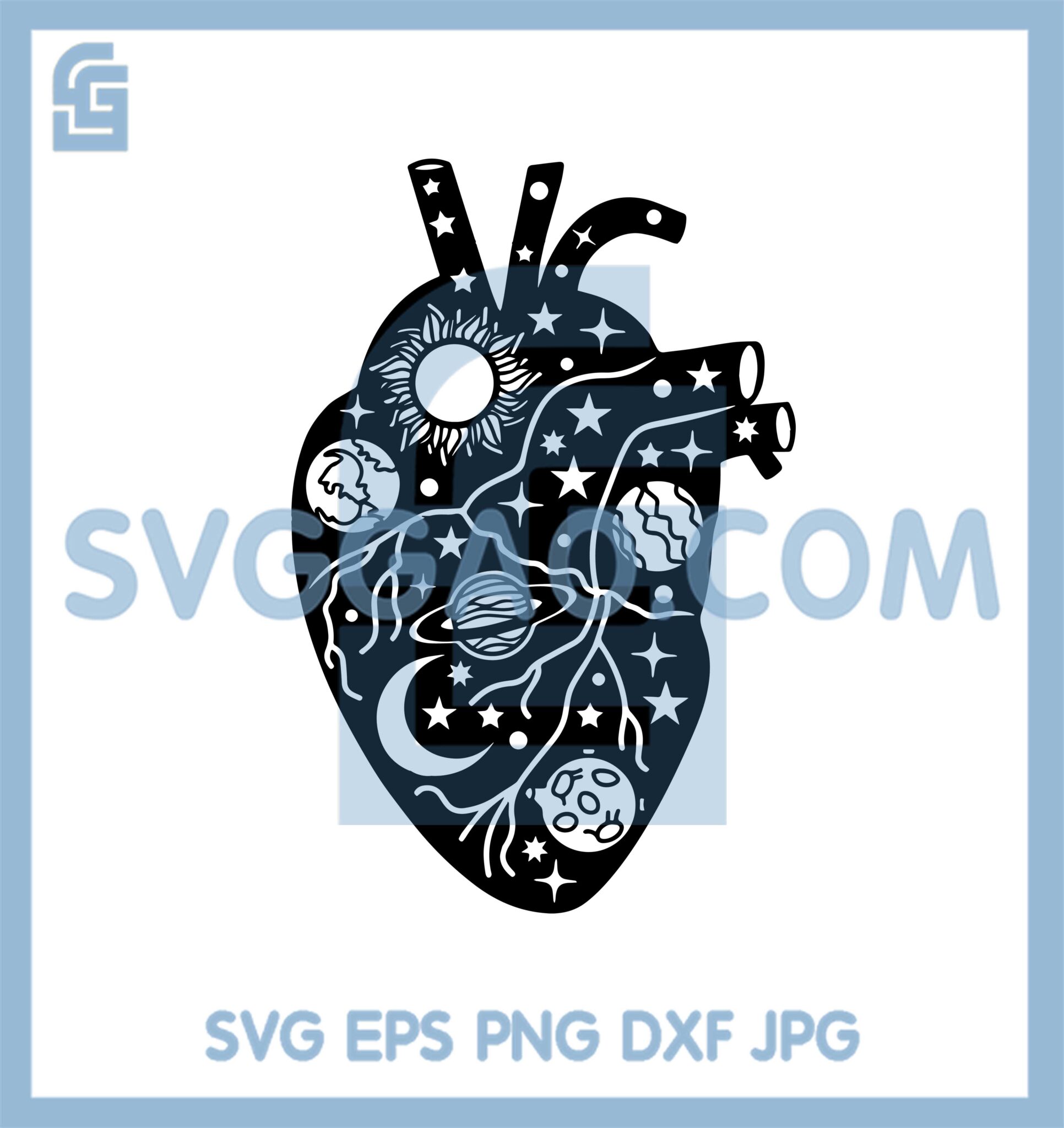 Human Heart Many Planets Svg, Human Heart Funny Svg, Heart With The ...