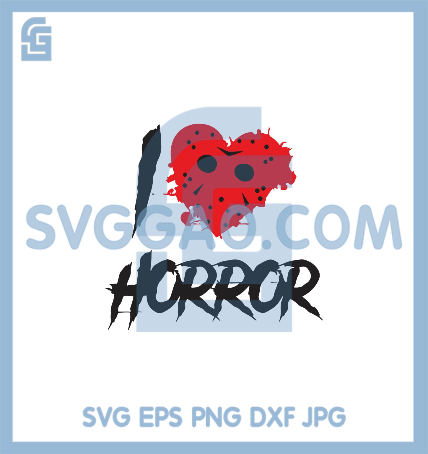I Love Horror Jason Voorhees Svg, Jason Heart Svg