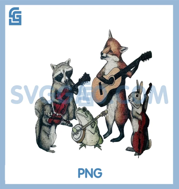 Bluegrass Animal Band Geeky Musical Vintage PNG – SVGGAO