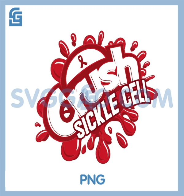 Crush Sickle Cell Awareness Ribbon PNG