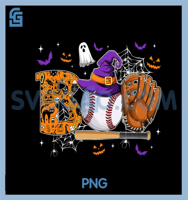 Cute Boo Baseball Player Happy Halloween Day Boys PNG – SVGGAO