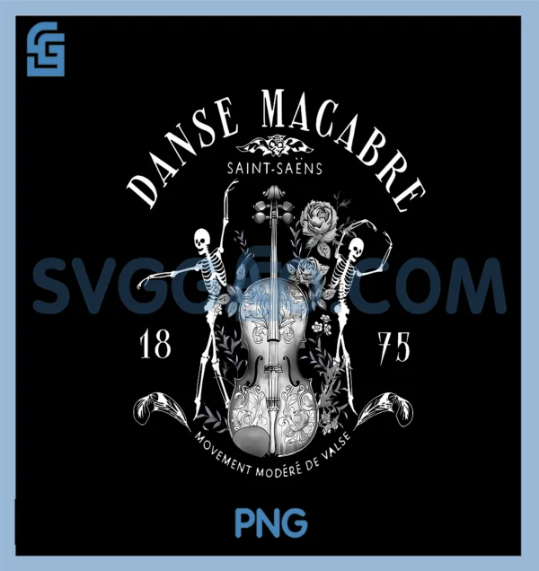 Danse Macabre Orchestra Skeleton Violin Teacher Halloween PNG – SVGGAO