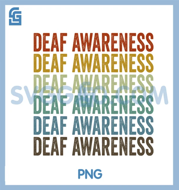 Deaf Awareness Retro PNG, Deaf Awareness PNG