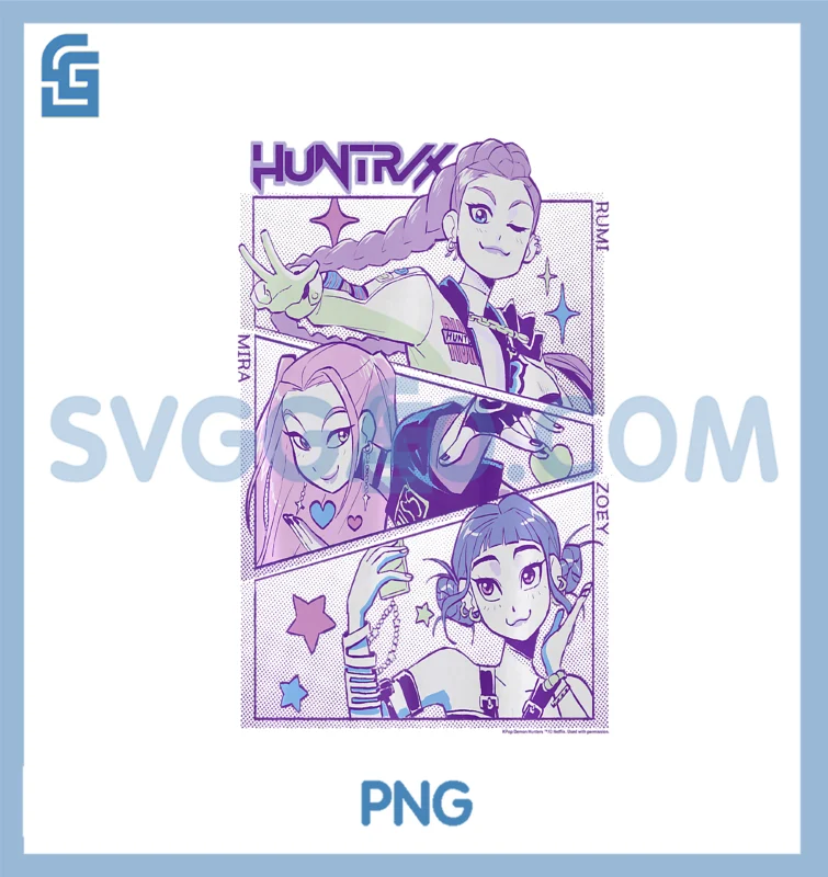 Kpop Demon Hunters Halloween Huntrix Cute Animated Panels Premium PNG ...