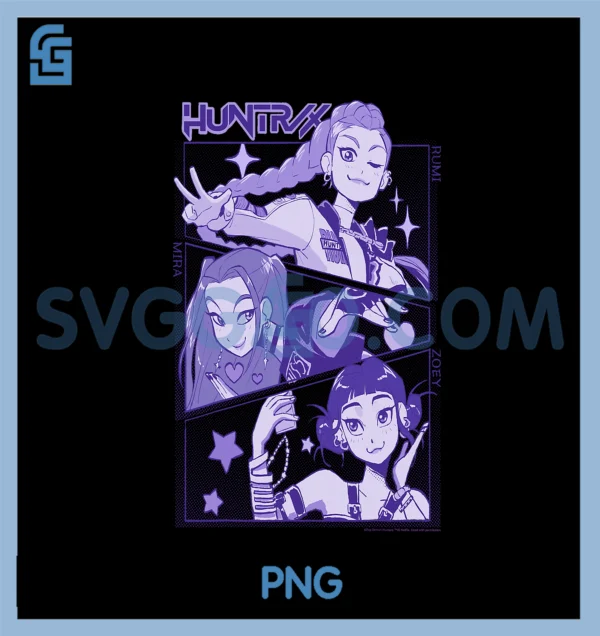 Kpop Demon Hunters Huntrx Cute Animated Panels PNG, Kpop Demon Hunters Huntrx Cute PNG