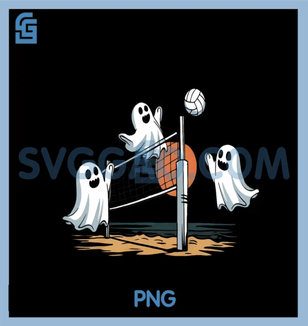 Funny Volleyball Halloween Ghost Volleyball Sports Lovers PNG, Funny ...