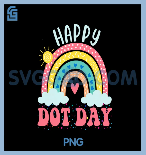 Happy Dot Day Colorful Rainbow Polka Dot Boys Girls Kids PNG, Happy Dot ...