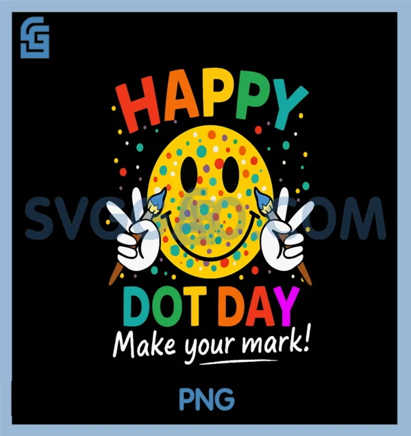 Happy Dot Day Smile Face Colorful Polka Dot Girl Teen Kids PNG, Happy ...