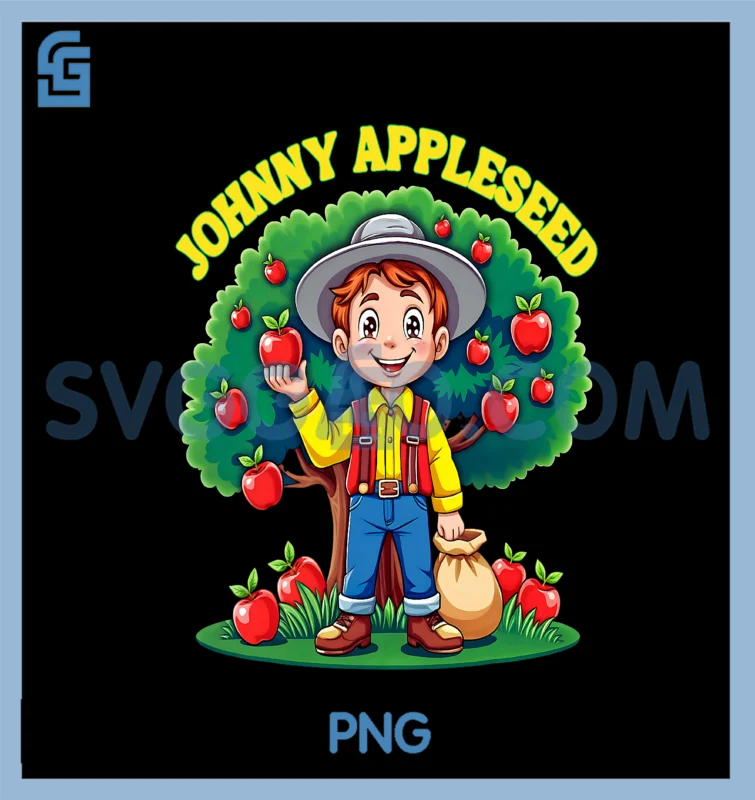 Johnny Appleseed Day September 26th Retro Tree PNG, Happy Johnny ...