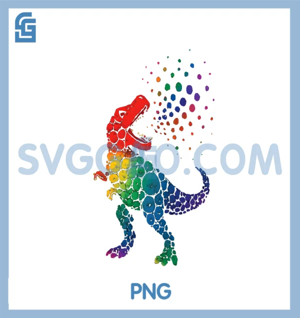 Polka Dot T Rex Dinosaur PNG, Dot Day For Boys Kids Toddler PNG