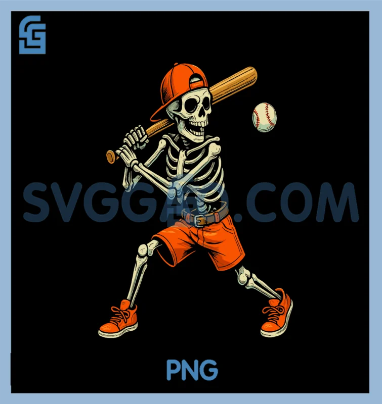 Skeleton Baseball Halloween Funny Men Boys Kids PNG, Skeleton Baseball PNG