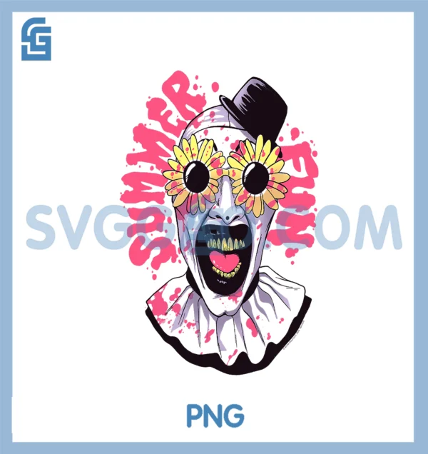 Terrifier Summer Fun PNG, Sunglasses Art The Clown Horror Movie PNG ...