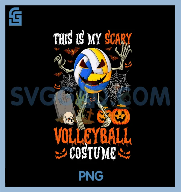 This is My Scary Volleyball PNG, Skeleton Halloween Day PNG – SVGGAO