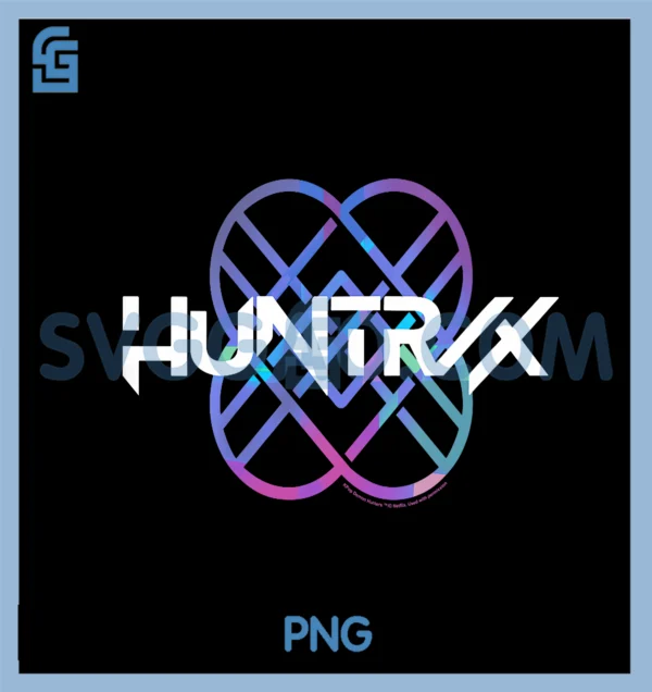 Womens Kpop Demon Hunters PNG, Huntrx Gradient Color Band Logo PNG