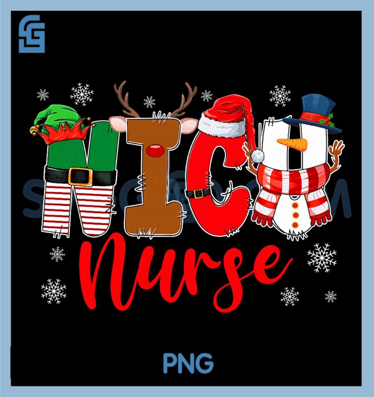 NICU Nurses Merry Christmas PNG, Pajamas Xmas Party PNG