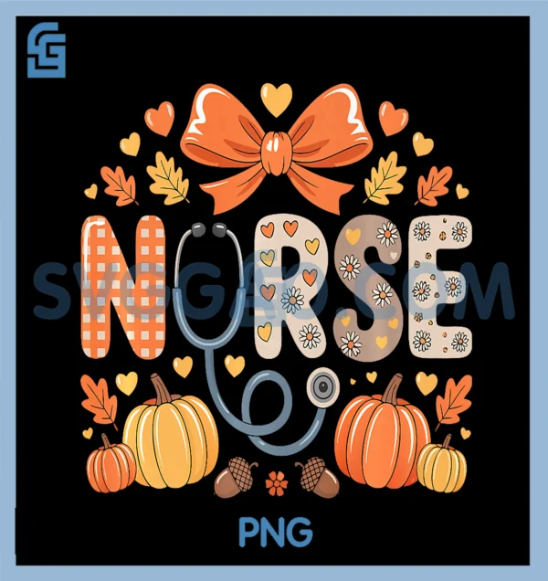 Autumn Pumpkin Nurse PNG, Stethoscope Happy Fall Yall PNG, Nurse ...