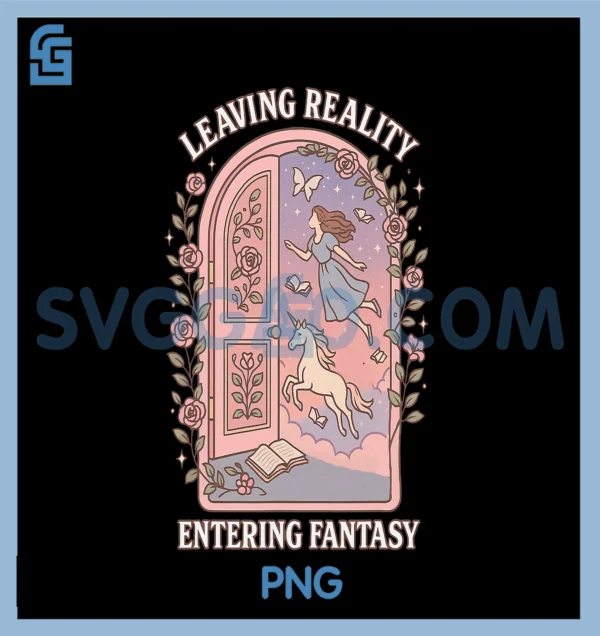 Book Lover Leaving PNG, Reality Entering Fantasy PNG – SVGGAO