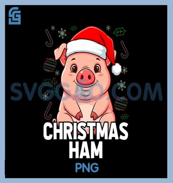 Christmas Pig Ham PNG, Cute Santa Funny PNG – SVGGAO