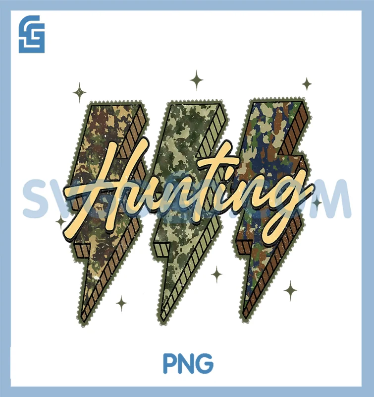 Hunting Lightning Bolt Old PNG, School Camo PNG, Hello Hunting Season PNG