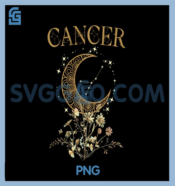 Cancer Zodiac Sign Flowers Cancer PNG, Birthday Cancer Astrology PNG