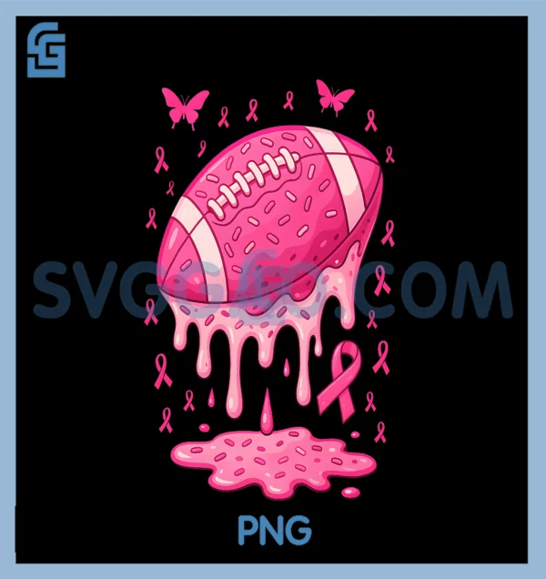 Football Drip Ice Cream PNG, Breast Cancer Awareness PNG – SVGGAO