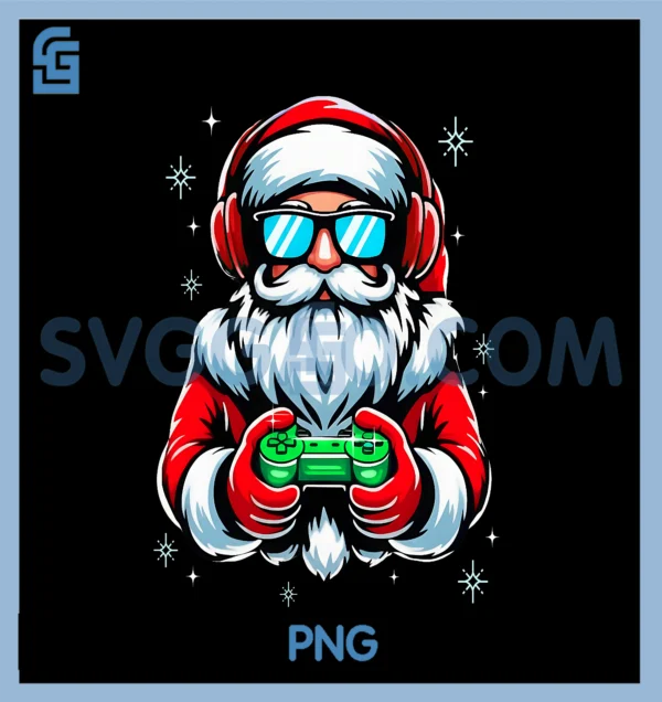 Merry Christmas Gamer Funny PNG, Video Game Santa Claus PNG – SVGGAO