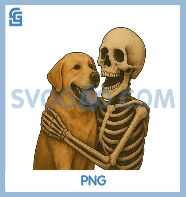 Skeleton Hugging Labrador PNG, Retriever Halloween Dog PNG – SVGGAO