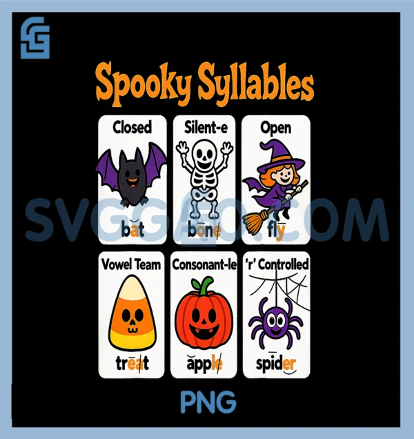 Spooky Syllables Teacher PNG, Halloween Classroom Learning PNG
