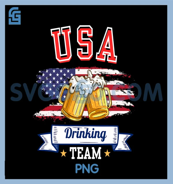USA Drinking Team Funny Beer PNG, American Flag PNG, Garage Party PNG ...